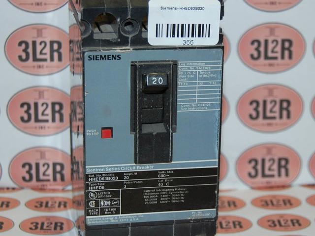 SIEMENS- HHED63B125 (125A,600V,25KA)